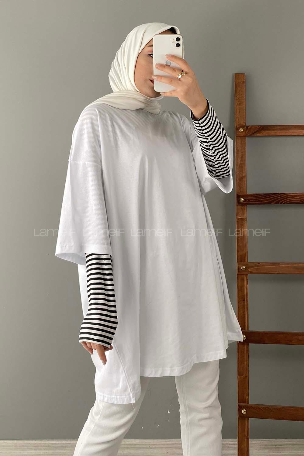 White Medium Crew Neck Half Arm Arm Printed Cotton Fabric T-shirt | 36459