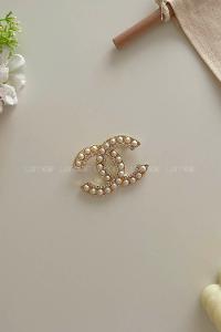 Modalamelif C Harf İnci Demir Broş Gold Renk - Sarı Broş | 63454
