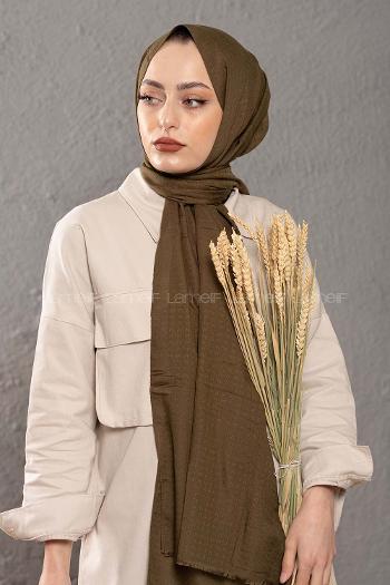 Khaki Wool Printed Shawl | 23621