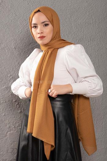 Modalamelif Z Harf Serisi Pamuk Şal Gold - Sarı Şal | 23703