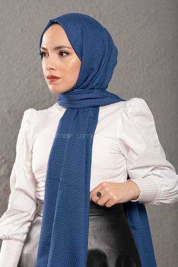 Indigo Wool Printed Shawl - İndigo Shawl | 23695