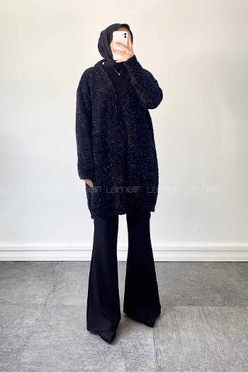 Modalamelif Cardi-B Sim Detaylı Hırka Siyah | 138584