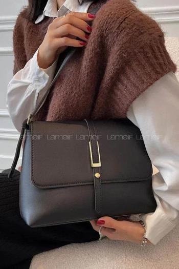 Lame Luxury Gold Detaylı Kadın Çanta Siyah | 149816