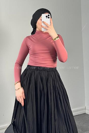 Lamelif Büzgü Detaylı Sandy Body Gül Rengi - Pudra Body | 150071